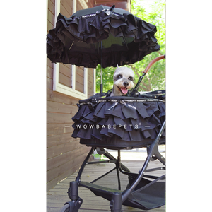 Teacup's Parasol Stroller / Carrier - Black | Teacup's Paw Couture