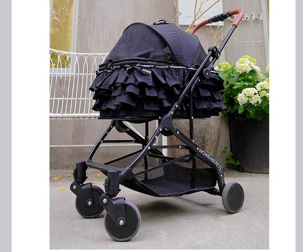 Teacup's Parasol Stroller / Carrier - Black | Teacup's Paw Couture