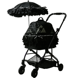 Teacup's Parasol Stroller / Carrier - Black | Teacup's Paw Couture